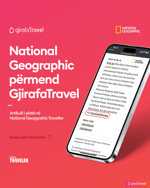 Gjirafa Travel mentioned in National Geographic